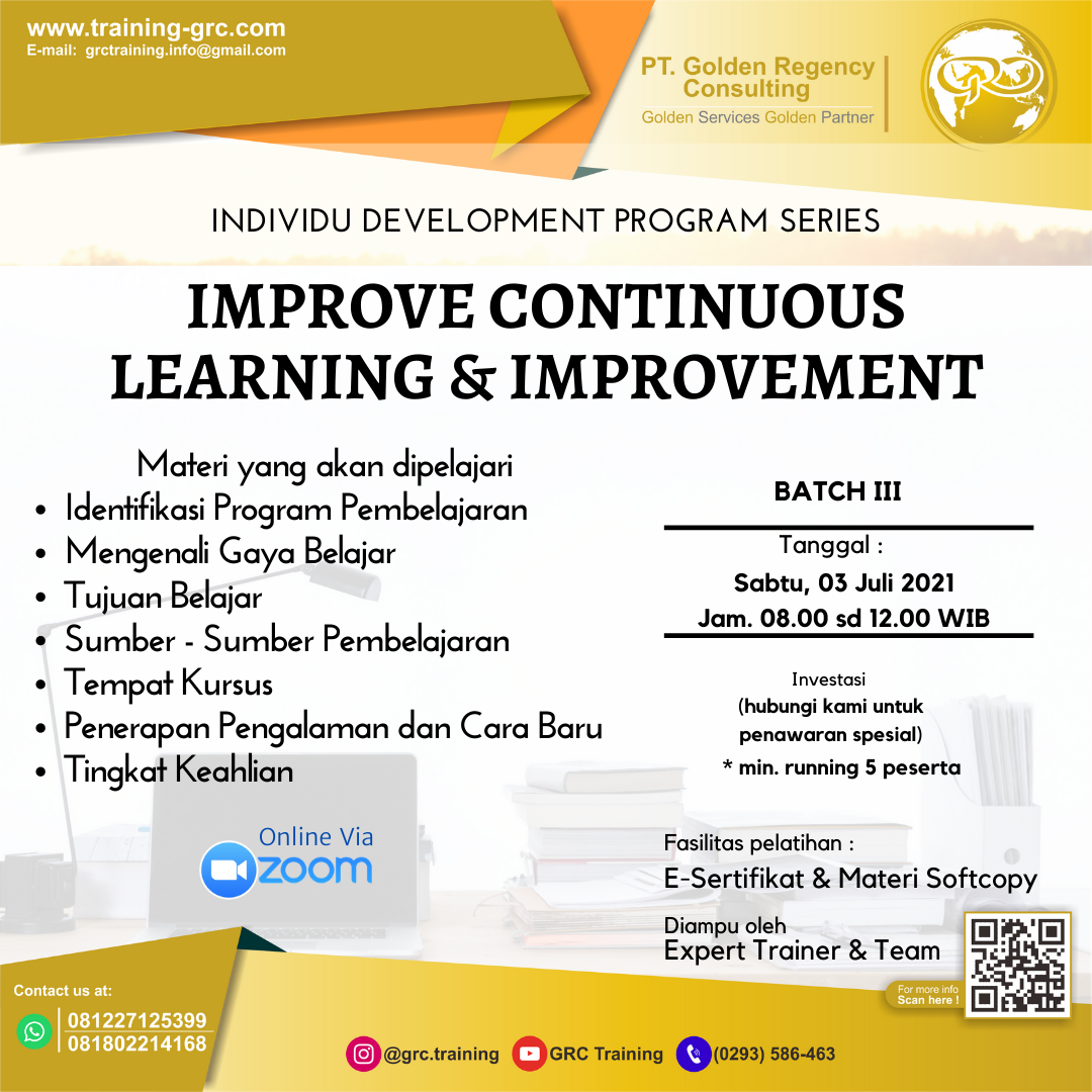 IMPROVE CONTINUOUS LEARNING & IMPROVEMENT - Informasi Training dan ...